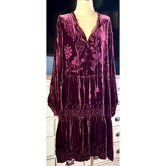 Johnny Was | Dresses | Johnny Was Ivey Velvet Field Tiered Dress 3x ...